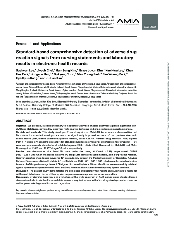 (PDF) Standard-based comprehensive detection of adverse drug reaction ...
