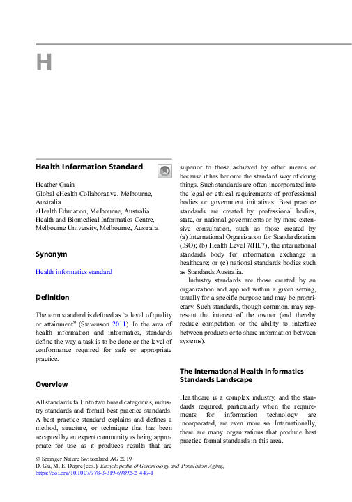(PDF) Health Information Standard