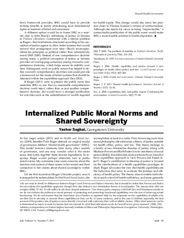 (PDF) Internalized Public Moral Norms and Shared Sovereignty