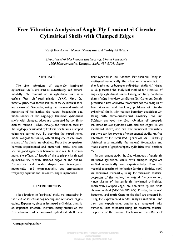 (PDF) Free Vibration Analysis of Angle-ply Laminated Beams with General Boundary Conditions