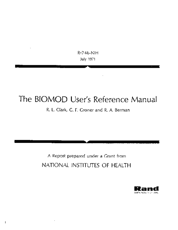 (PDF) The BIOMOD User's Reference Manual