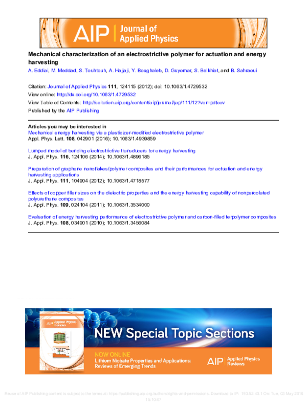 (PDF) Mechanical characterization of an electrostrictive polymer for ...
