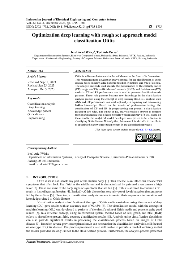 (PDF) Optimization deep learning with rough set approach model ...
