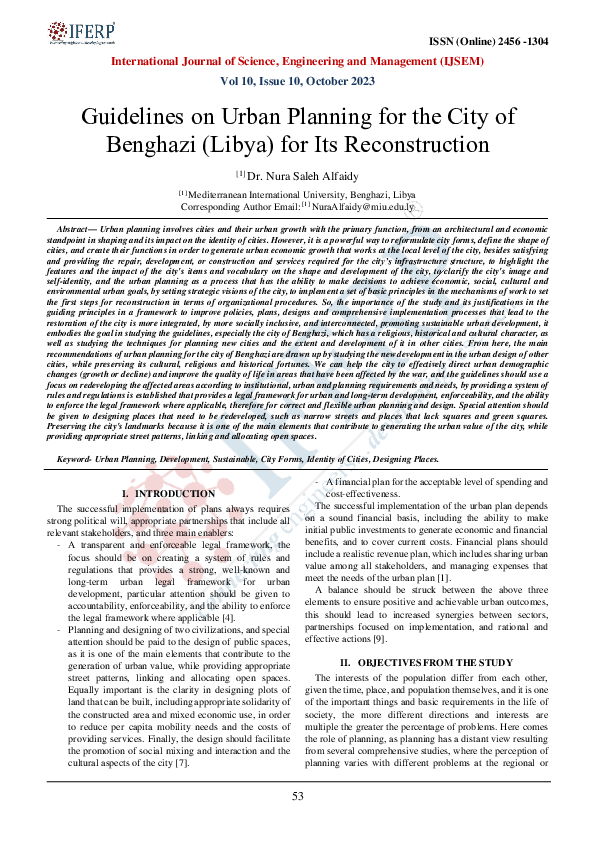 (PDF) Guidelines on Urban Planning for the City of Benghazi (Libya) for ...