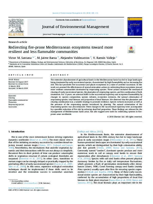 (PDF) Redirecting fire-prone Mediterranean ecosystems toward more ...