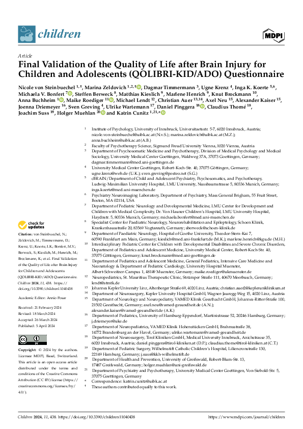 (PDF) Final Validation of the Quality of Life after Brain Injury for ...