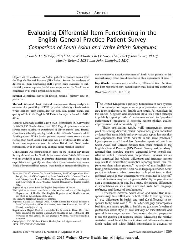 (PDF) Evaluating Differential Item Functioning in the English General ...
