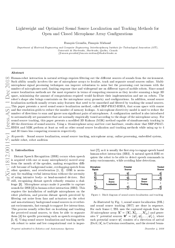(PDF) Lightweight and optimized sound source localization and tracking ...