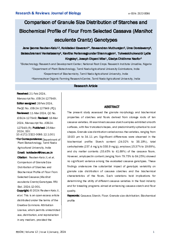 (PDF) Comparison of Granule Size Distribution of Starches and ...