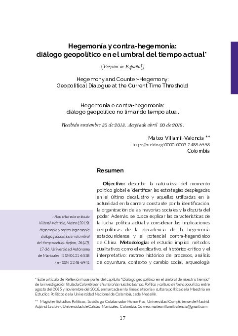 (PDF) Hegemony and Counter-Hegemony