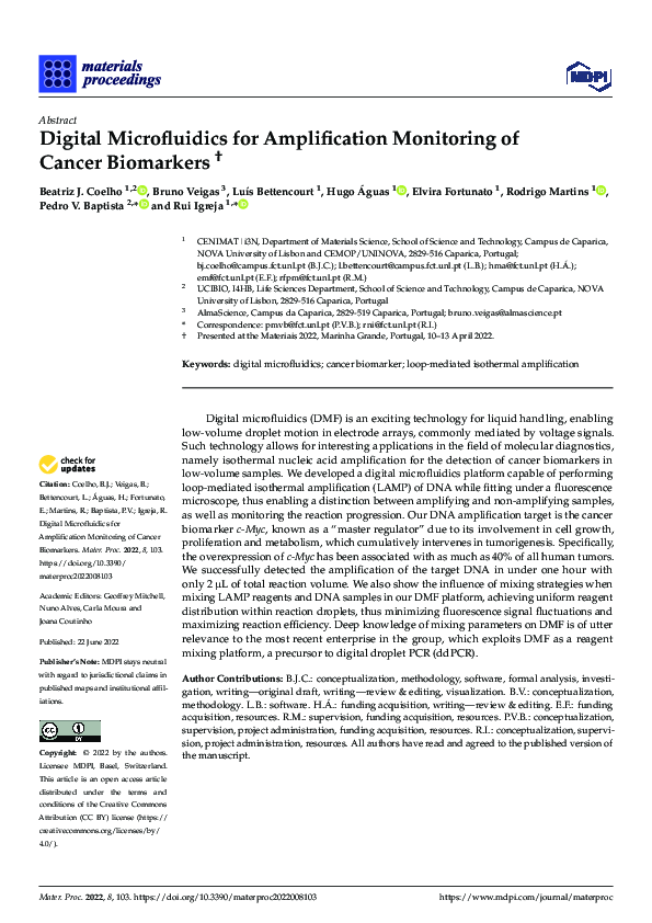 (PDF) Digital Microfluidics for Amplification Monitoring of Cancer Biomarkers