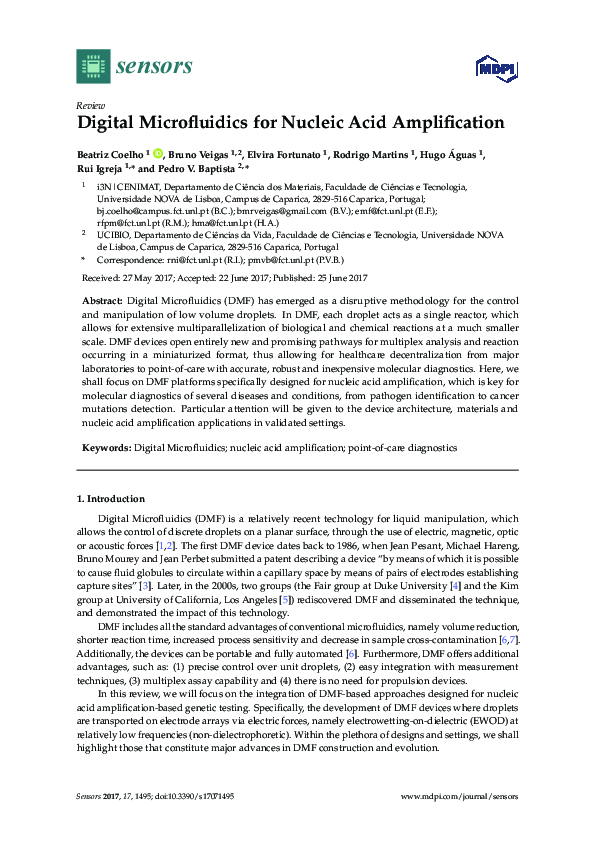 (PDF) Digital Microfluidics for Nucleic Acid Amplification