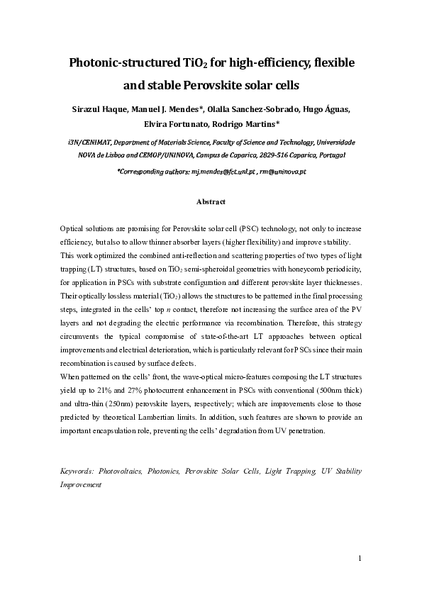 (PDF) Photonic-structured TiO2 for high-efficiency, flexible and stable ...
