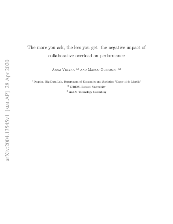 (PDF) The more you ask, the less you get: the negative impact of ...