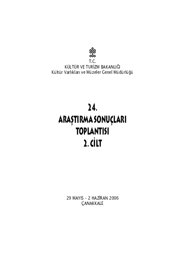 (PDF) 2005 YILI TOKAT İLİ, ZİLE ve TURHAL İLÇELERİ YÜZEY ARAŞTIRMASI