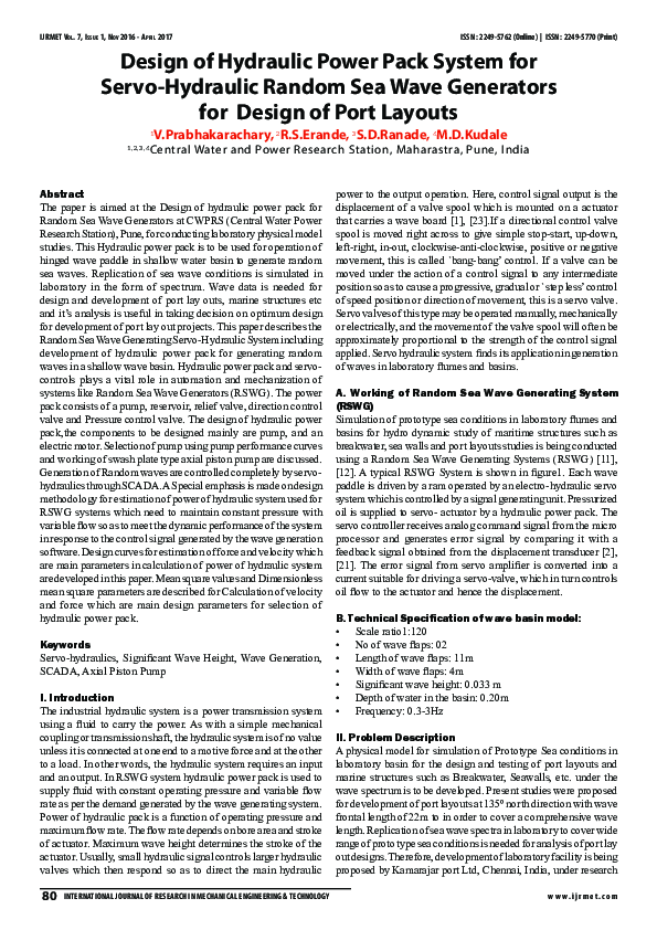 (PDF) Design of Hydraulic Power Pack System for Servo-Hydraulic Random ...