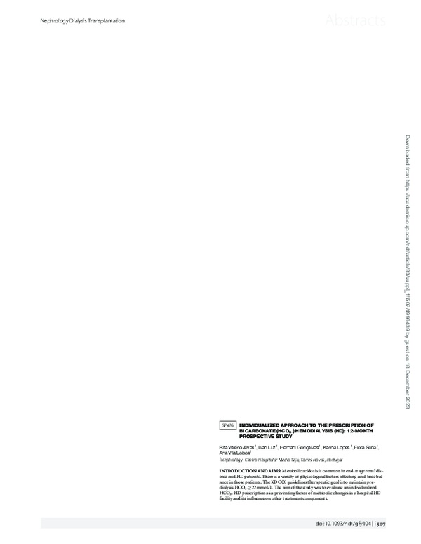 (PDF) SP476INDIVIDUALIZED Approach to the Prescription of Bicarbonate ...