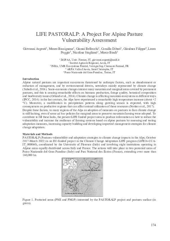 (PDF) LIFE PASTORALP: a project for alpine pasture vulnerability assessment