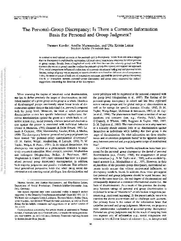 (PDF) The personal–group discrepancy: Is there a common information ...