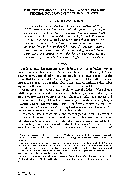 (PDF) Further Evidence on the Relationship Between Federal Government ...
