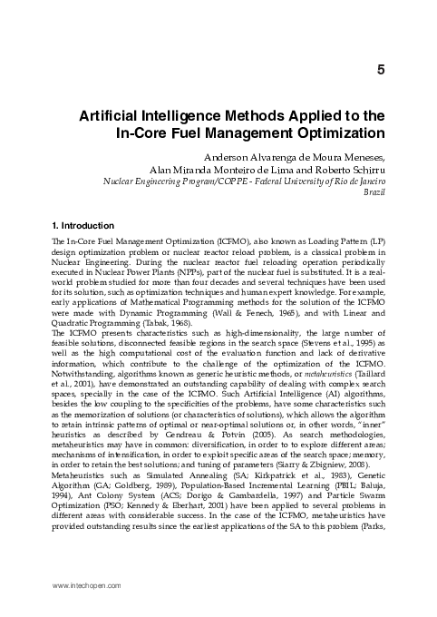 (PDF) Artificial Intelligence Methods Applied to the In-Core Nuclear Fuel Management Optimization