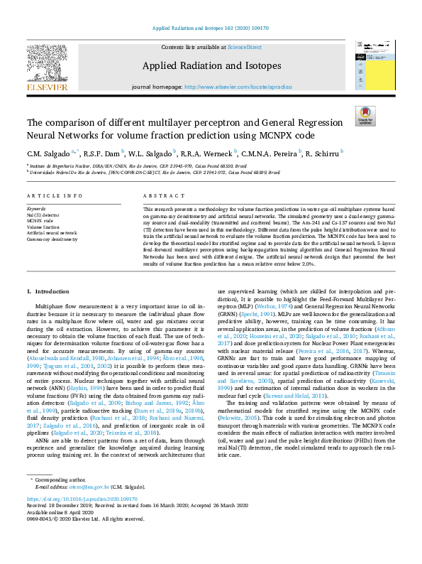 (PDF) The comparison of different multilayer perceptron and General Regression Neural Networks ...