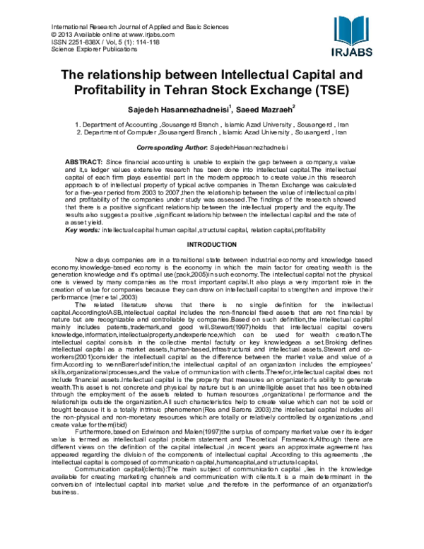 (PDF) The Relationship between Intellectual Capital and Knowledge ...