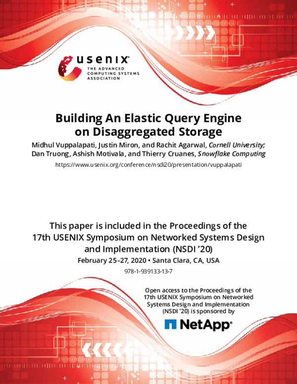 (PDF) Building An Elastic Query Engine on Disaggregated Storage