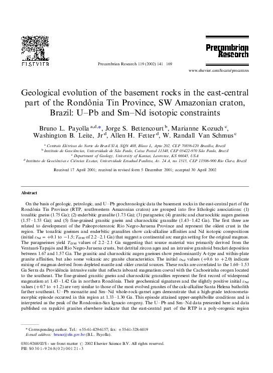 (PDF) Geological evolution of the basement rocks in the central-eastern ...