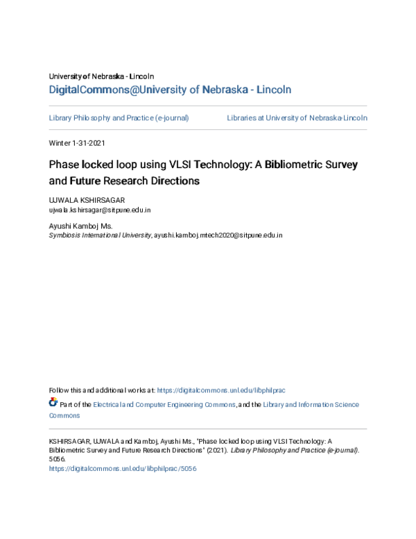 (PDF) Phase locked loop using VLSI Technology: A Bibliometric Survey and Future Research Directions