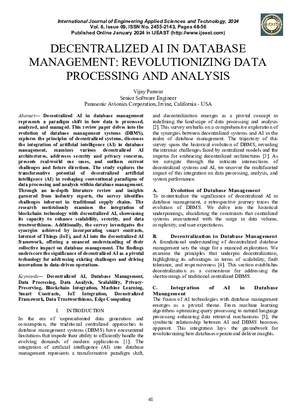 (PDF) DECENTRALIZED AI IN DATABASE MANAGEMENT: REVOLUTIONIZING DATA ...