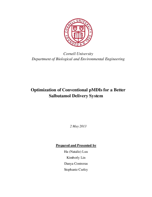 (PDF) Optimization of Coventional pMDIs for a Better Salutamol Delivery ...
