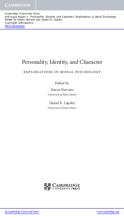 (PDF) Personality, Identity, and Character