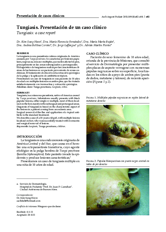 (PDF) [Tungiasis: a case report]