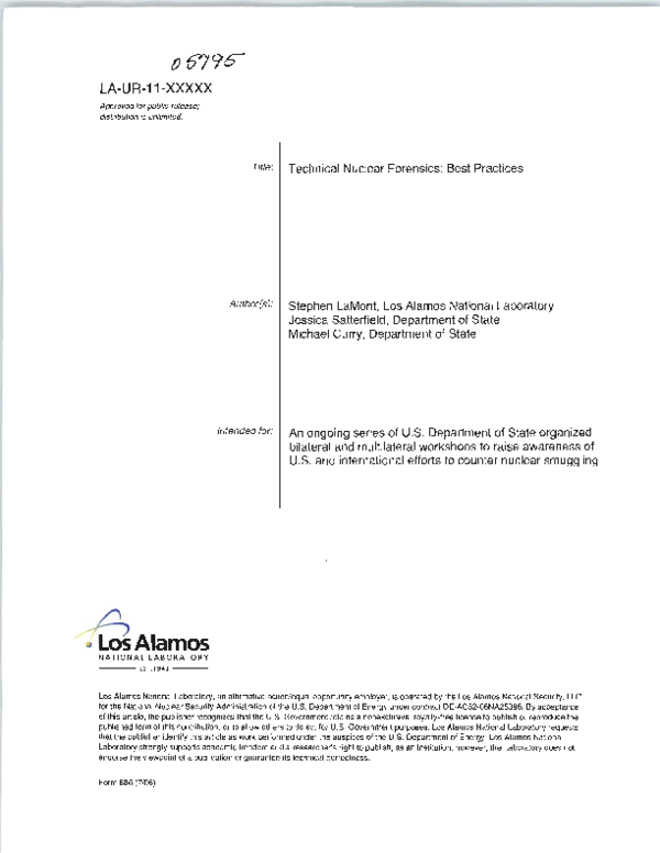 (PDF) Technical nuclear forensics: best practices