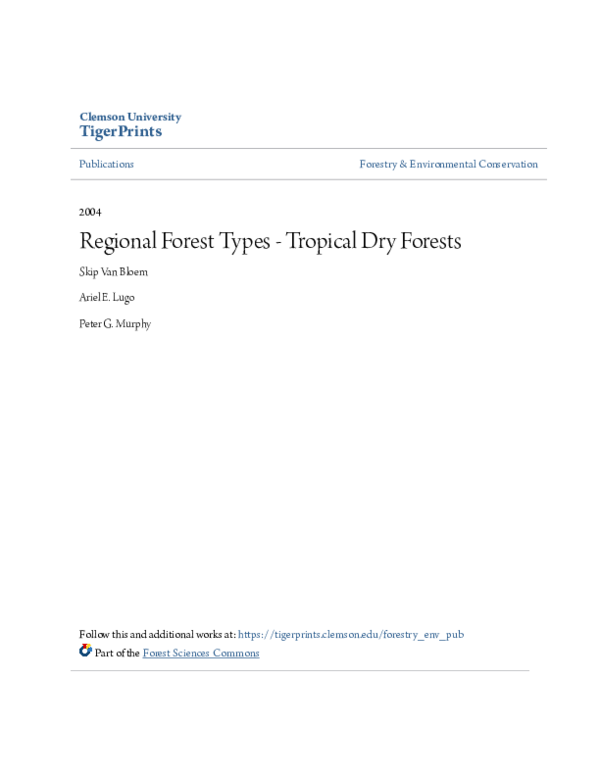 (PDF) TROPICAL FORESTS | Tropical Dry Forests