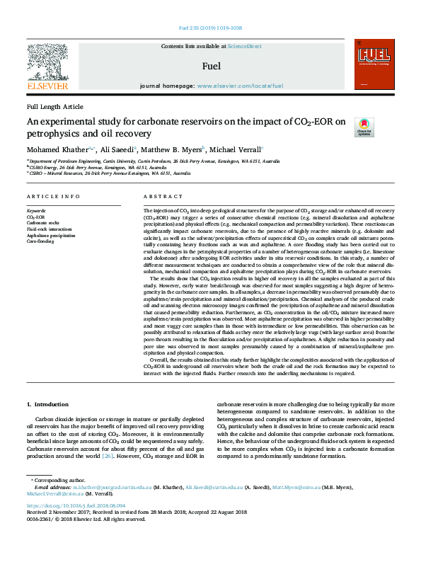 (PDF) An experimental study for carbonate reservoirs on the impact of ...