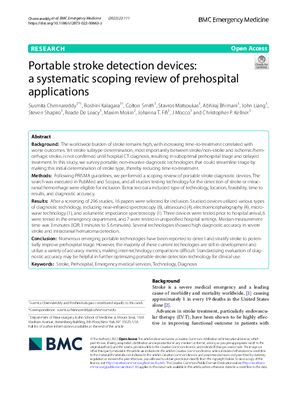 (PDF) Portable stroke detection devices: a systematic scoping review of ...