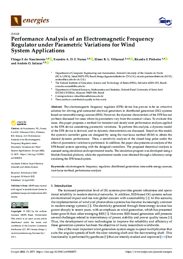 (PDF) Performance Analysis of an Electromagnetic Frequency Regulator under Parametric Variations ...