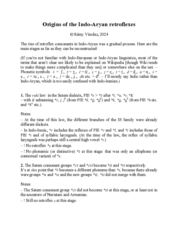 (PDF) 2024 Origins of the Indo-Aryan retroflexes