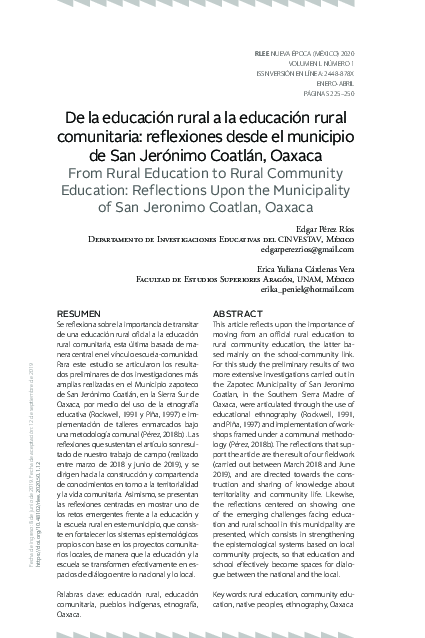 (PDF) De la educación rural a la educación rural comunitaria ...
