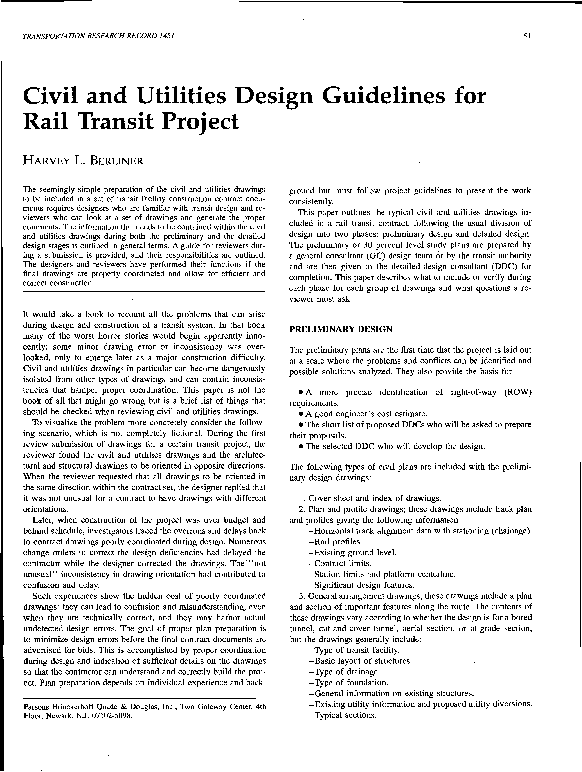 (PDF) Civil and Utilities Design Guidelines for Rail Transit Project