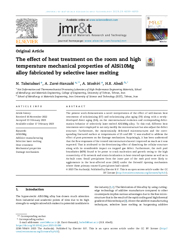 (PDF) The effect of heat treatment on the room and high temperature ...