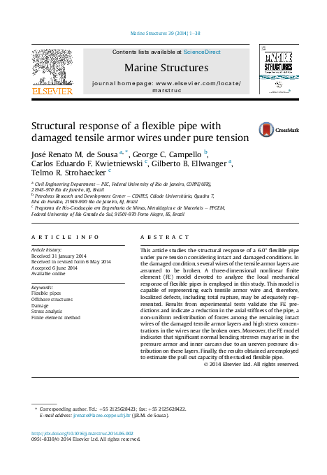 (PDF) Structural response of a flexible pipe with damaged tensile armor ...