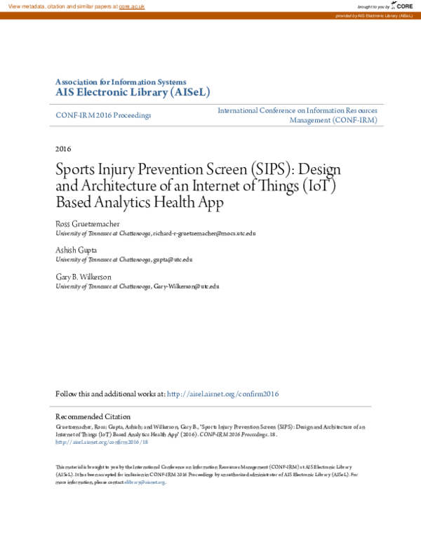 (PDF) Sports Injury Prevention Screen (SIPS): Design and Architecture ...