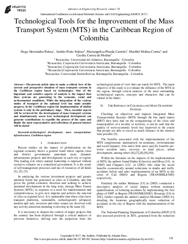 (PDF) Technological Tools for the Improvement of the Mass Transport ...