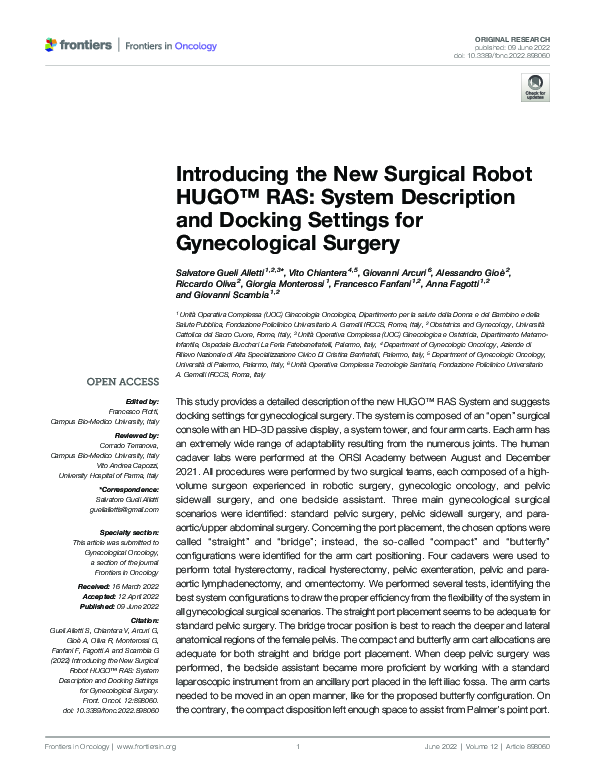 (PDF) Introducing the New Surgical Robot HUGO™ RAS: System Description ...