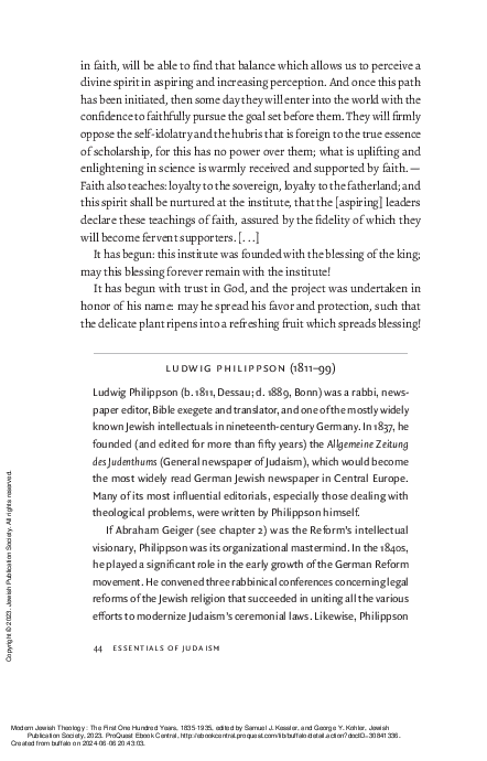 (PDF) Modern Jewish Theology The First One Hundred Years... (Ludwig ...
