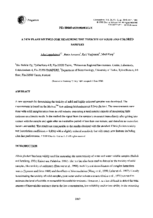 (PDF) A new flash method for measuring the toxicity of solid and ...