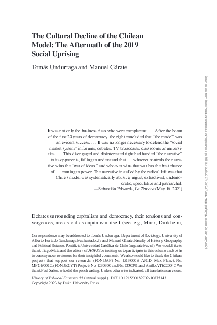 (PDF) The cultural decline of the Chilean model – the aftermath of the ...